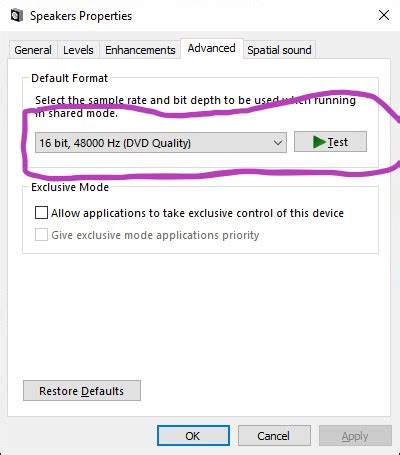 Windows Change Sound S Bitrate To Bit And This Change To Hardware Peripherals