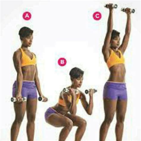 Bicep Curl Squats Thrusters By Sonia R Exercise How To Skimble