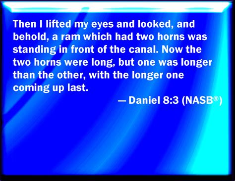 Daniel 83 Then I Lifted Up My Eyes And Saw And Behold There Stood