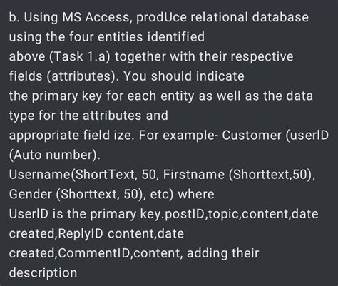 b Using MS Access prodUce relational database | StudyX