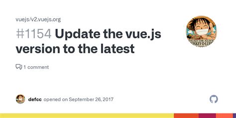 Update The Vue Js Version To The Latest Issue Vuejs V Vuejs Org GitHub