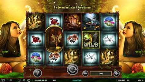 Acorn Pixie Slots Review 5 Reel 30 Fixed Pay Line Game