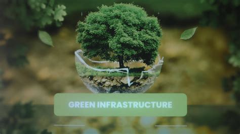Green Infrastructure Inscription Graphic Presentation With Green
