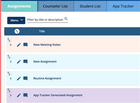 Assignments Color Coding Assignments Color Coding