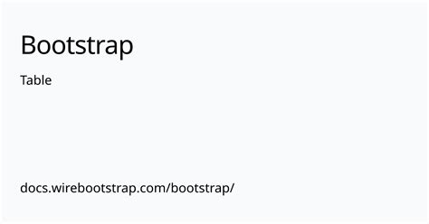 Table Bootstrap