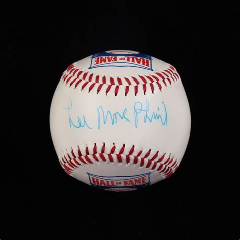 Lee Macphail Signed Hall Of Fame Logo Baseball With Display Case Psa