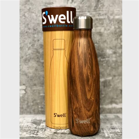 New Swell Swell Insulated 500ml Teakwood Stainless Steel Bottle Tea