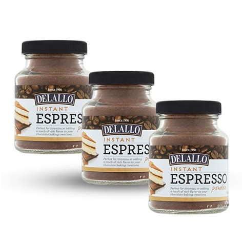 Delallo Instant Espresso Powder 1 94 Ounce Jar 3 Pack
