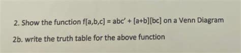 solved 2 show the function f[a b c] abc′ [a b][bc] on a