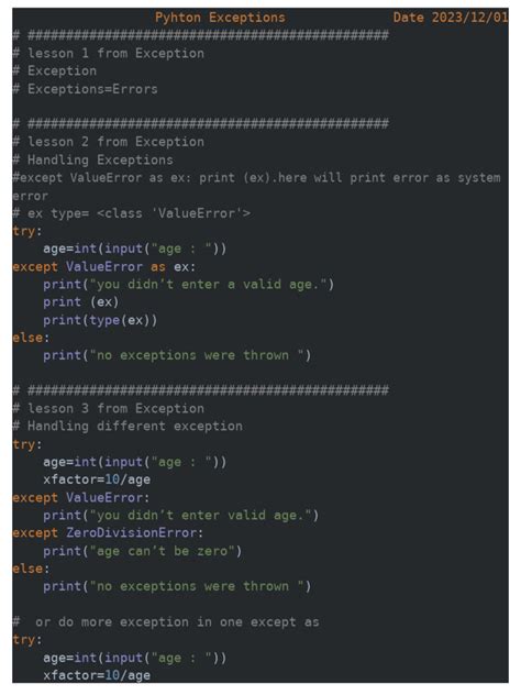 Python Exceptions Word Pdf