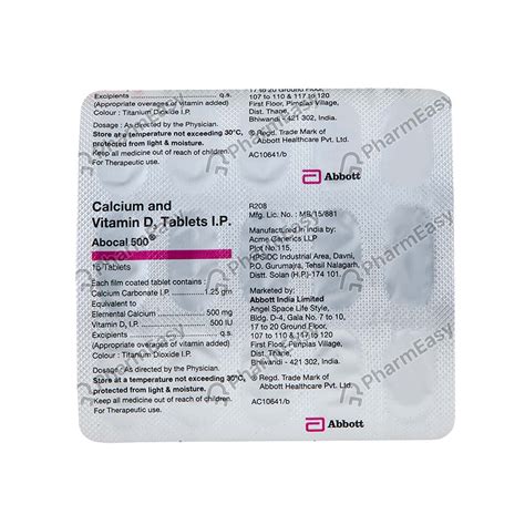 Abocal 500mg Tablet Uses Side Effects Dosage Composition And Price