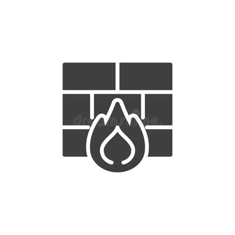 Fire Flame And Brick Wall Vector Icon Stock Vector Illustration Of Single Filled 317176840