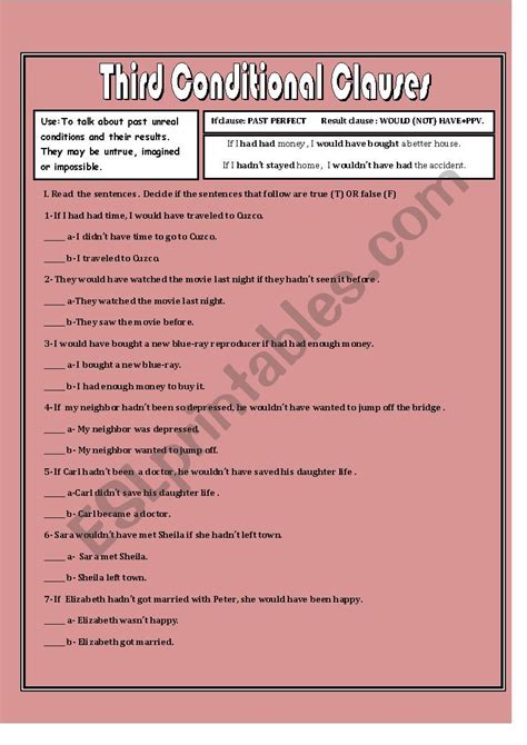 Third Conditional Esl Worksheet By Pablix Third Conditional Esl Worksheet By Pablix