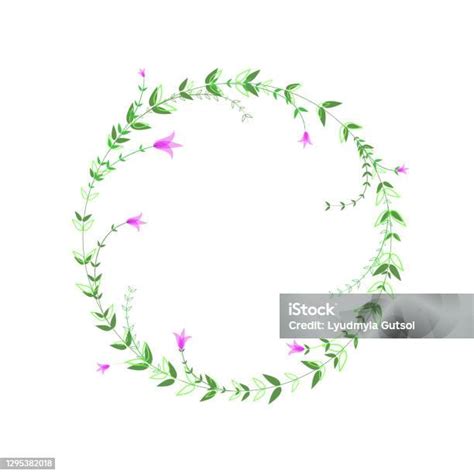 녹색 단풍과 분홍색 꽃 둥근 프레임 섬세한 디자인 요소 벡터 플로럴 일러스트레이션 로고 초대 인사말을 위한 디자인 템플릿입니다 간결한 세련된 화환 미니멀 한 테두리 0명에