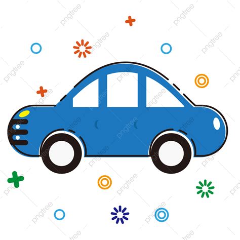 간단한 Mbe 스타일 파란색 평면 차량 자동차 요소 벡터 단순한 음베 파란색 Png 일러스트 및 벡터 에 대한 무료