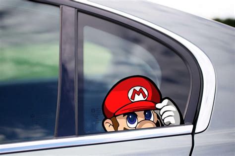 Mario Bro Peeking Peekers Peekabo Bumper Window Vinyl Decal Anime