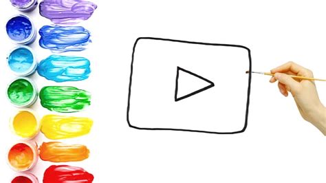 Draw Cute YouTube Icon Easy Step By Step Together How To Draw Easy Coloring And Painting YouTube