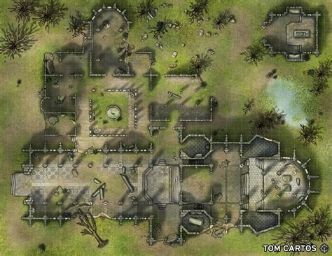 Oc Art Gothic Cathedral Ruins 44x34 Rdnd