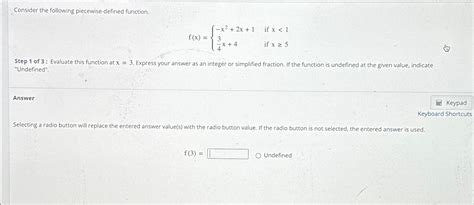 Solved Consider The Following Piecewise Defined