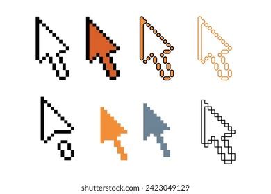 Pixel Art Outline Sets Icons Mouse Stock Vector Royalty Free 2423049129 Shutterstock