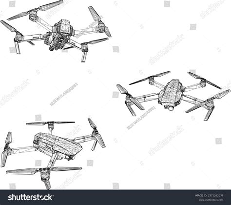 Vector Illustration Sketch Modern Advanced Drone Stock Vector Royalty