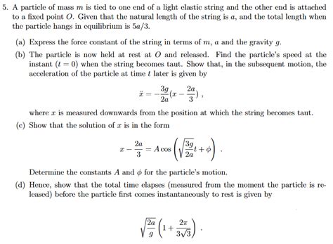 Solved A Particle Of Mass M Is Tied To One End Of A Light Chegg