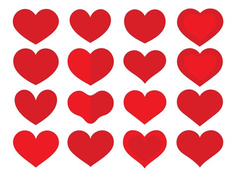 Love Heart Different Shapes Set Hearts In Various Shapes Vector Art At Vecteezy