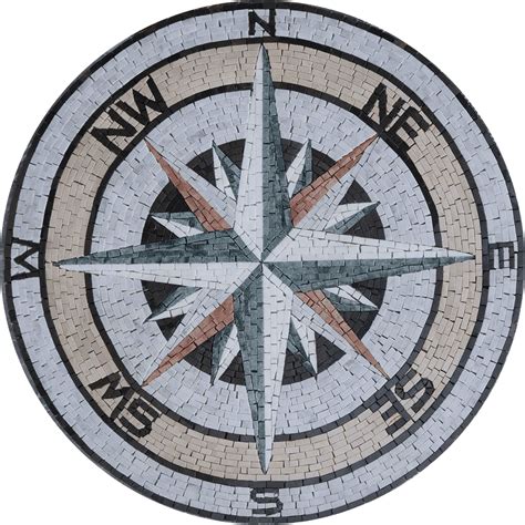 Marina Mosaic Compass Medallion Compass Mozaico