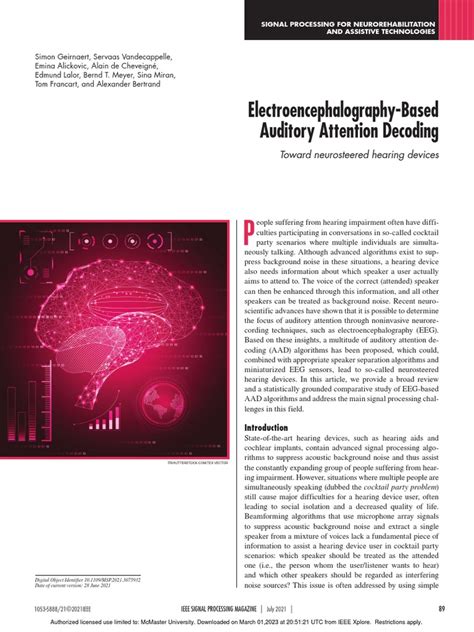 electroencephalography based auditory attention decoding toward