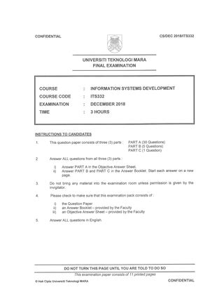 ISP250 TEST March 2022 August 2022 CONFIDENTIAL CS TEST MAY2022 ISP UNIVERSITI TEKNOLOGI