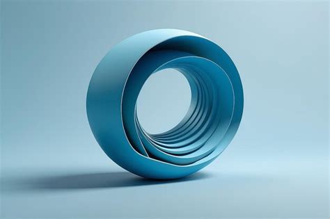 Premium Photo D Render Abstract Layered Curvy Object With Hole Isolated On Blue Background
