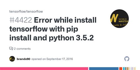Error While Install Tensorflow With Pip Install And Python 3 5 2