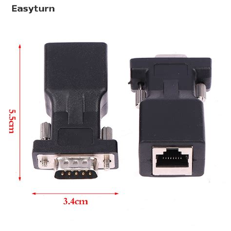 Easyturn 1pc Db9 Rs232 Malefemale To Rj45 Female Adapter Com Port To Lan Ethernet Port Easyturn 1pc Db9 Rs232 Malefemale To Rj45 Female Adapter Com Port To Lan Ethernet Port
