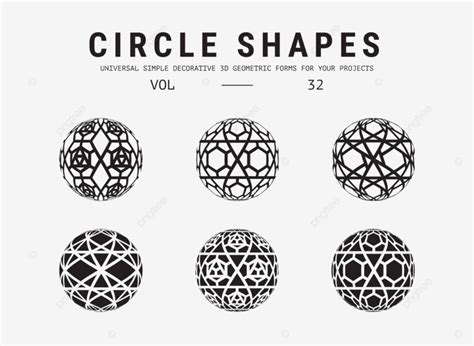 Universal Circle Shapes Set Design Button Line Vector Design Button Line Png And Vector With