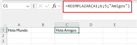 cómo usar la función reemplazar en excel