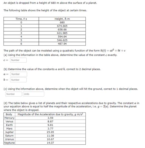 solved an object is dropped from a height of 680 m above the