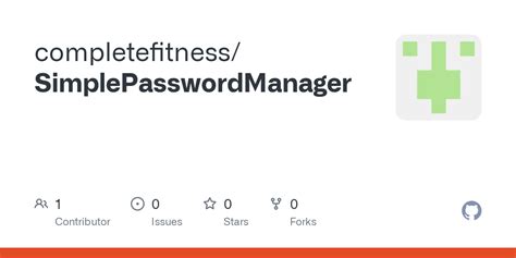 Github Completefitnesssimplepasswordmanager