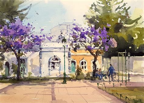 Watercolor Paint A Jacaranda Tree At Maurice Gore Blog
