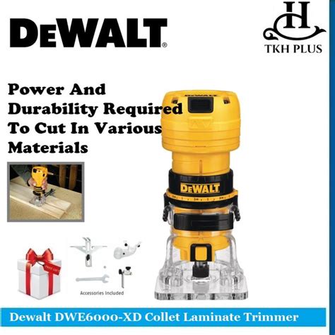 Dewalt Dwe6000 Xd 390w 6mm Collet Laminate Trimmer Dwe6000 Lazada