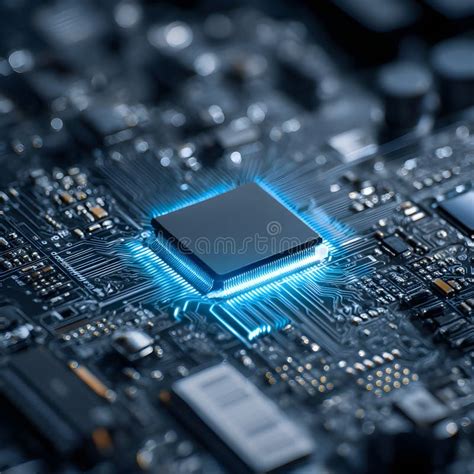 Central Processing Unit Cpu Glowing Processor On Circuit Board â€ Artificial Intelligence And