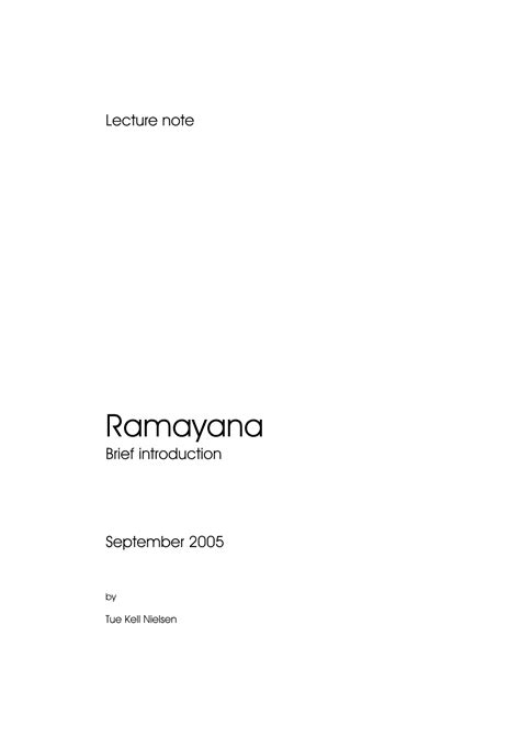 ramayana brief introduction docslib