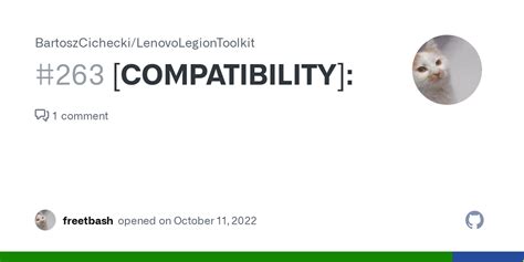 Compatibility · Issue 263 · Bartoszcicheckilenovolegiontoolkit