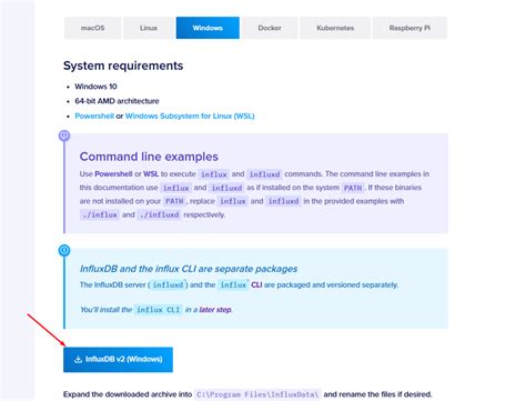 how to install influxdb on windows greencloud documentation
