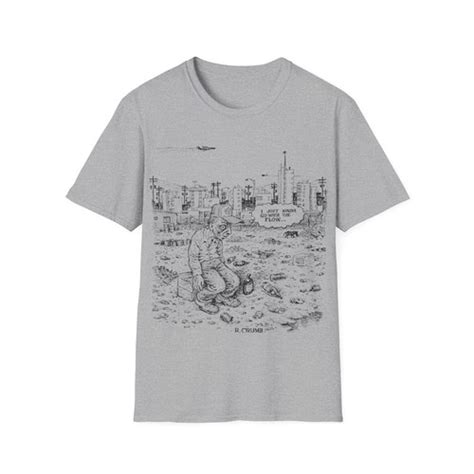 R Crumb I Just Kinda Go With The Flow Black And White Tshirt Ebay