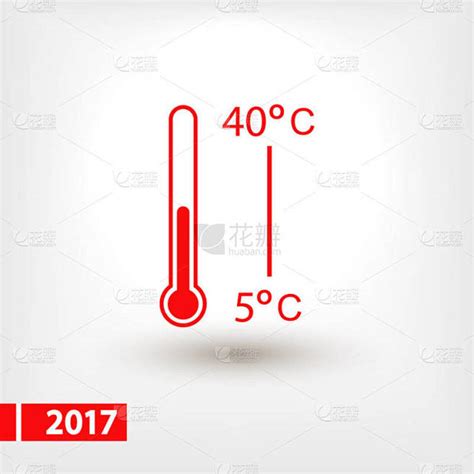 温度计图标，矢量图解。平面设计风格