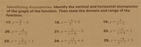 Solved Identifying Asymptotes Identify The Vertical And Horizontal Asymptotes Of The Graph Of