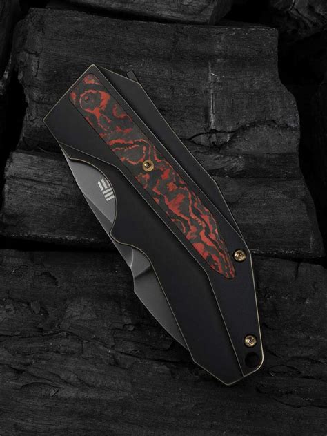 We Coral Slt Flipper Bronze Black Titanium Handle With Lava Flow