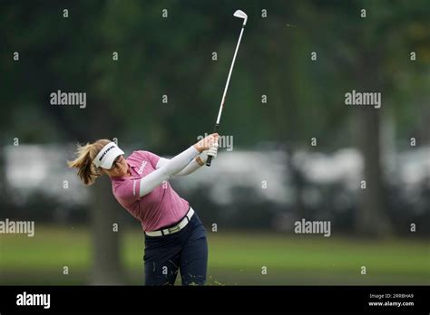 Brooke Henderson Of Canada Plays A Shot From The Fairway On The First