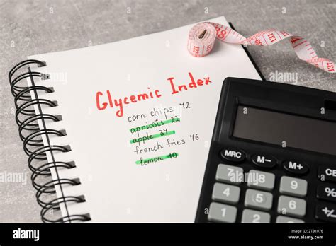 Glycemic Index Notebook With Information Measuring Tape And