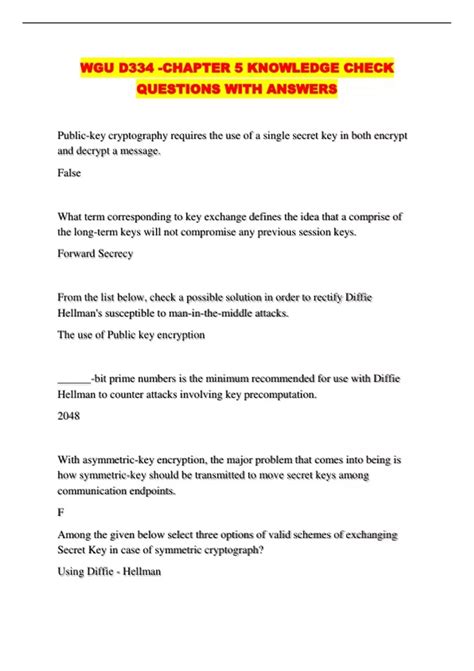 Wgu D334 Chapter 5 Knowledge Check Questions With Answers Wgu D334